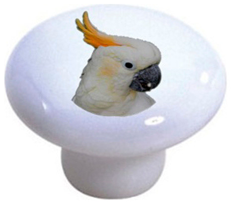 Cockatoo Parrot Ceramic Knob - Contemporary - Cabinet And Drawer Knobs ...