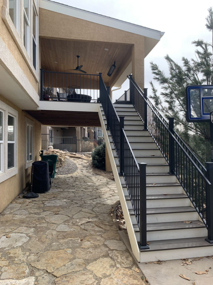 New Composite Deck with Shed Roof Style Deck Cover and Closed Deck ...
