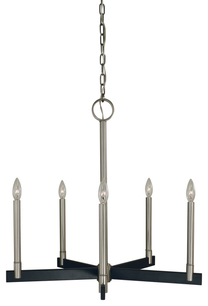 Framburg 5355 BN/MBLACK 5-Light Chandelier, Jessica - Transitional ... Framburg 5355 BN/MBLACK 5-Light Chandelier, Jessica - Transitional ...