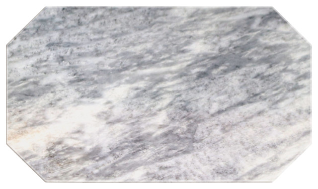 Polished Marble Table Place Mat Badal, Oval Shaped With Gray Finish ...