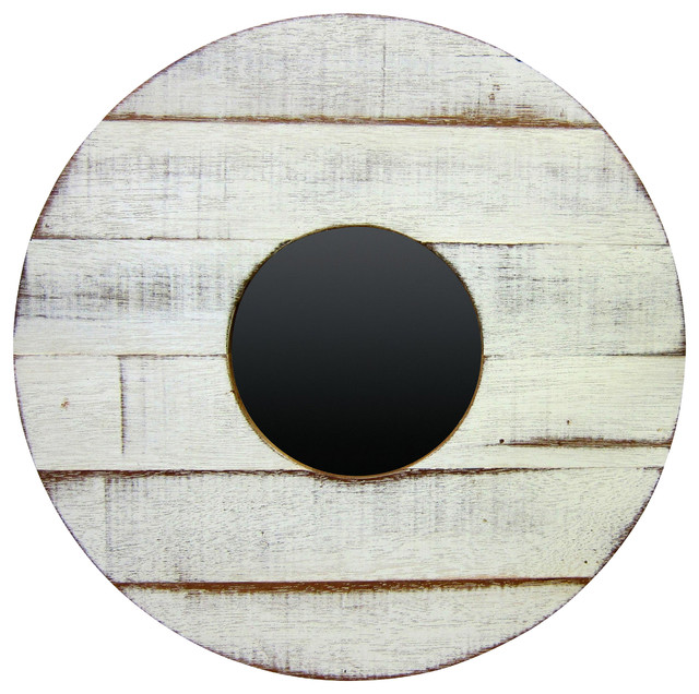 Round Picture Frame, Distressed White, 5" x 5" - Farmhouse - Picture ...