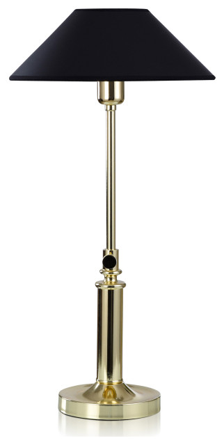 Dann Foley Lifestyle Table Lamp Polished Gold Metal Black Shade ...