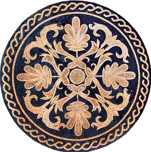 Roman Flower Mosaic, Rida, 24" X 24" - Contemporary - Tile Murals - by ...