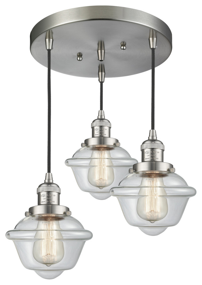 INNOVATIONS LIGHTING 211/3-AB-G532 Small Oxford 3 Light Multi-Pendant ...