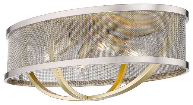 Golden Lighting 3167-FM24 OG-PW Colson Flush Mount - 24" (with Shade ...