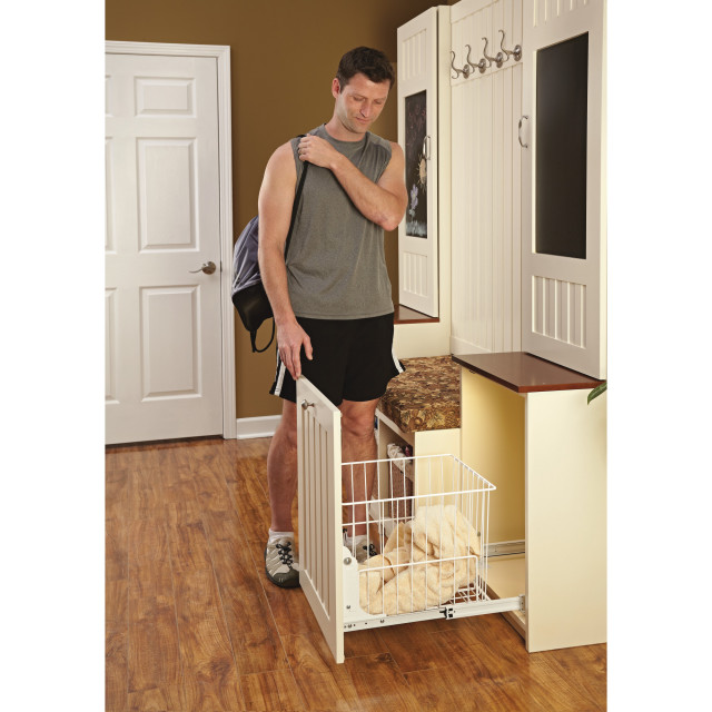 Steel Wire Pull Out Hamper for Vanity/Closet Applications, 14.75"Wx18 ...