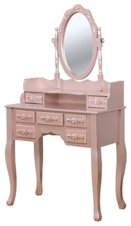 Lexington Traditional Vanity Table Set, Rose Gold - Traditional ...