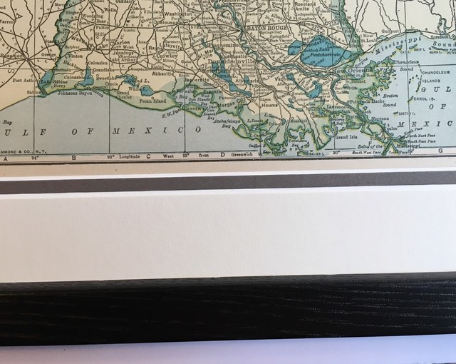 Vintage Louisiana Map, Framed Original La Map- Authentic 1920s ...