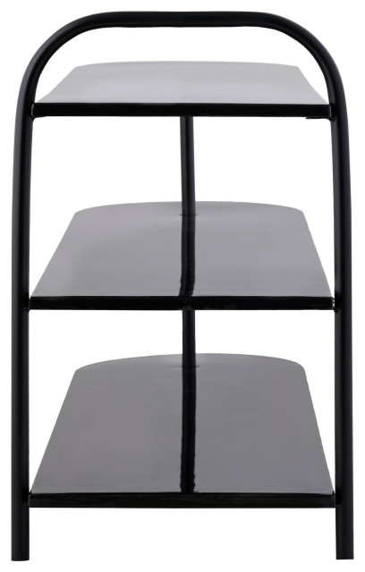 Modern 9-Pair 3-Tier Iron Curved Decker Shoe Rack - Transitional - Shoe ...