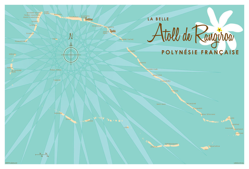 Lakebound Rangiroa Atoll French Polynesia Art Print, 24"x36 ...