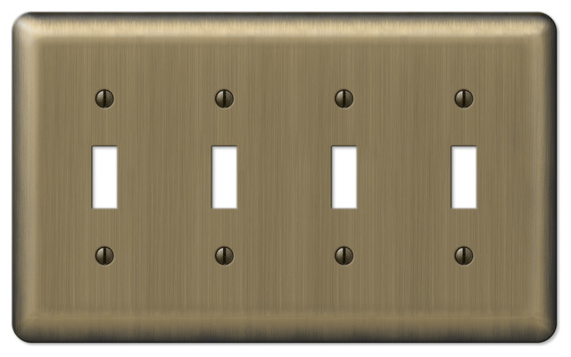 Devon Steel 4-Toggle Wall Plate - Transitional - Switch Plates And ...