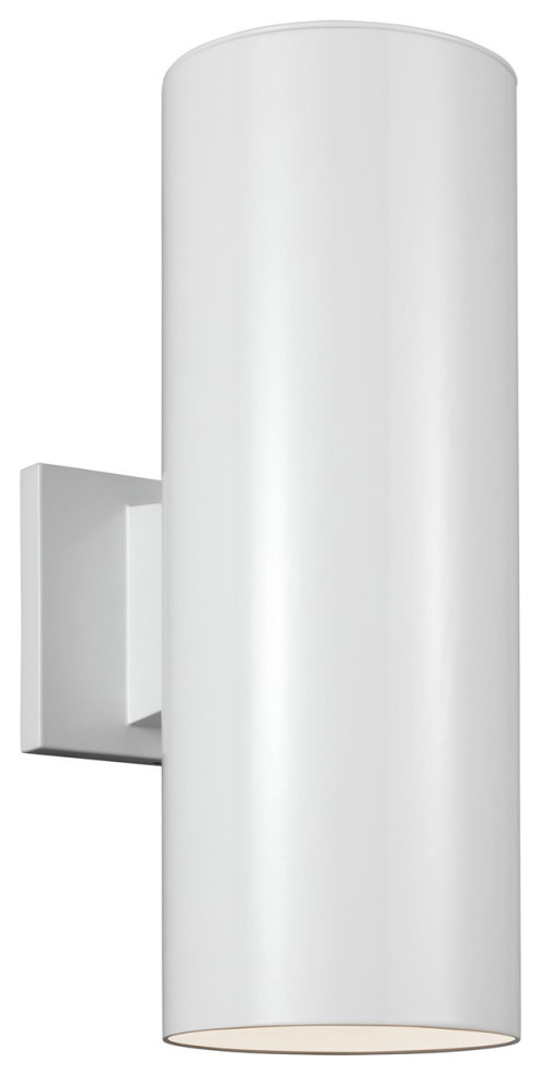 Outdoor Bullets 2 Light Outdoor Wall Light, White, 5" - Modern ...