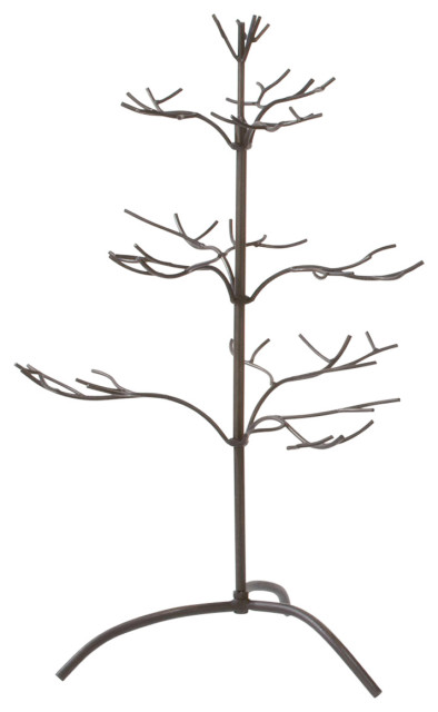 25"H Metal Ornament Tree - Rustic - Decorative Objects And Figurines ...