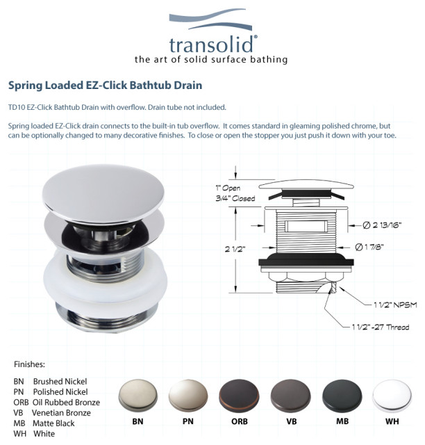 Transolid Marisol 58"x29"x23" Freestanding Tub and Faucet Kit, White ...