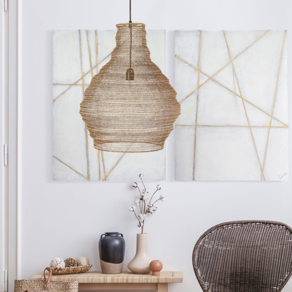 Ren Wil LPC4357 Gere 16"W Organic Rustic Boho Mesh Shade Single ...