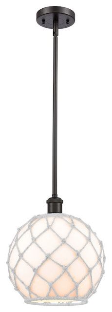 Innovations Large Rope 10" LED Pendant, BZ/Frost Sphere, 516-1S-OB-G121 ...