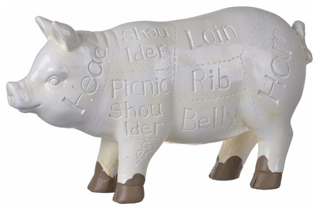 BM145757 Inscribed Pig Sculptural Accent - Farmhouse - Decorative ...