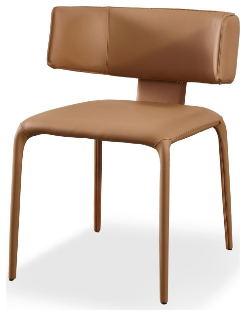 Modrest Odessa Modern Camel Vegan Leather Dining Chair - Contemporary ...