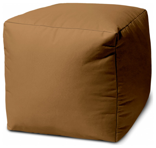 17 Cool Warm Mocha Brown Solid Color Indoor Outdoor Pouf Cover ...