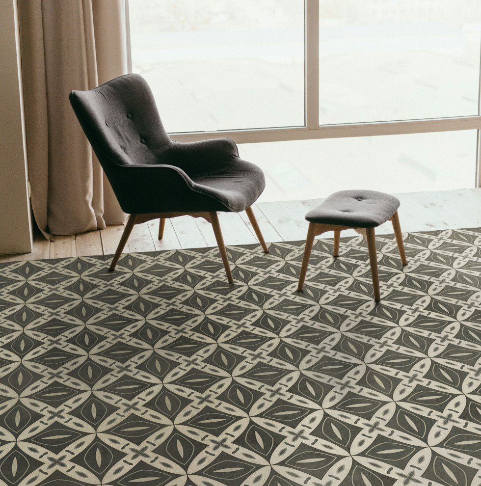 Pattern 82 Captain Hook 38x56 Vintage Vinyl Floorcloth, Aged Black ...