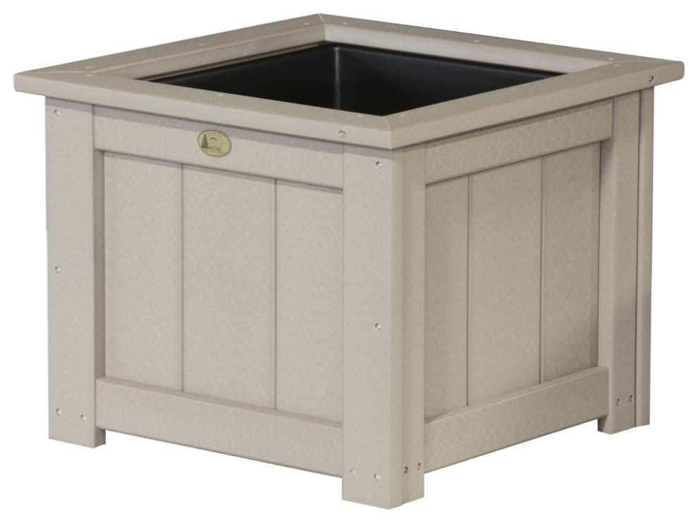 Poly Square Planter, 24 Inch - Transitional - Outdoor Pots And Planters ...