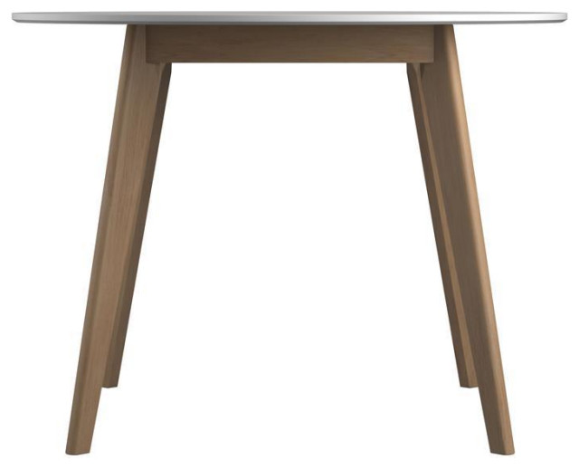 Breckenridge Round Dining Table Matte White and Natural Oak ...
