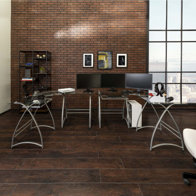 Command Center Gaming Desk Station - Silver - Contemporary - Desks And ...