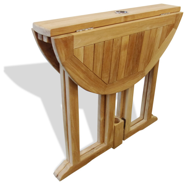 32" Round Folding Grade A Teak Table - Transitional - Folding Tables ...