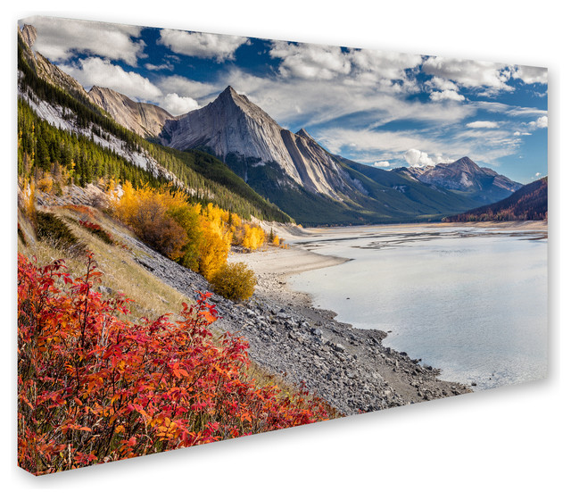 Pierre Leclerc 'Autumn At Medicine Lake' Canvas Art, 24"x16 ...