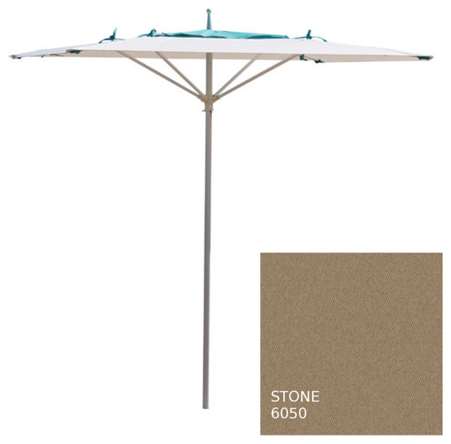 Latitude 4 Rib .750 9' Square Market Umbrella, Stone - Contemporary ...