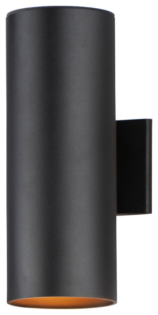 Outpost 2-Light 6"W x 15"H Outdoor Wall Sconce, Black - Modern ...