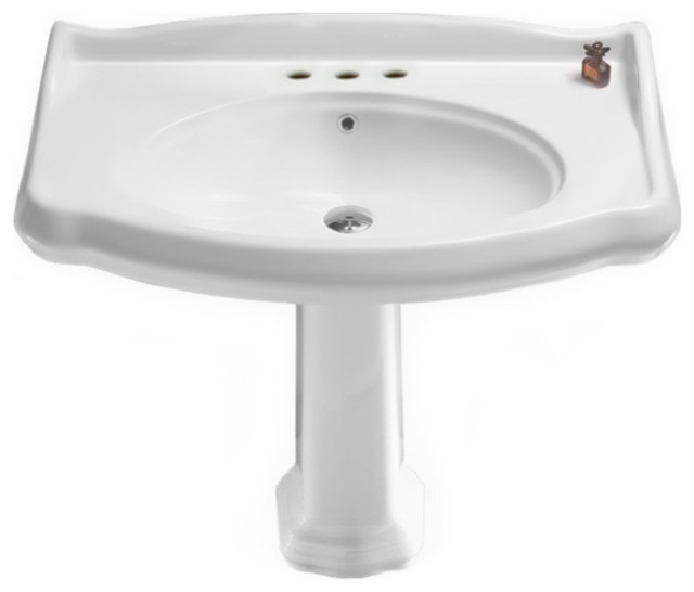 Nameeks 030400-PED-Three Hole Cerastyle 39-2/5" Ceramic Pedestal ...