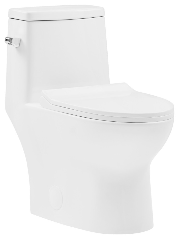 Ivy One-Piece Toilet Left Side Flush 1.28 gpf - Contemporary - Toilets ...