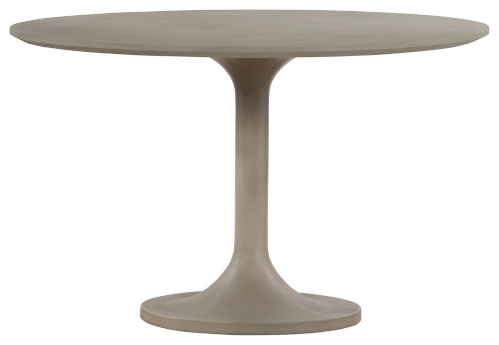 Pippa Concrete and Metal Tulip Round Dining Table - Transitional ...