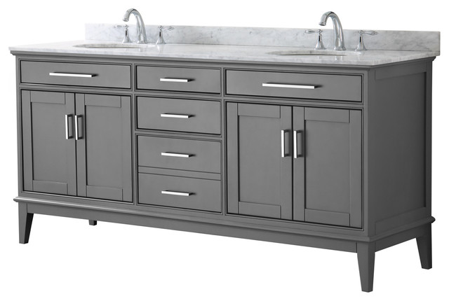 72 Inch Double Bathroom Vanity - Transitional - Bathroom Vanities And ...