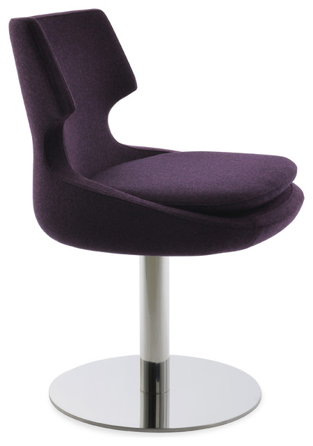 Patara Round Chair, Chrome Base, Amber Camira Wool - Contemporary ...