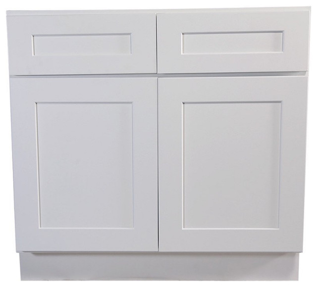 Modern Base Storage Cabinet, Double Design With Framed Doors & Drawers ...