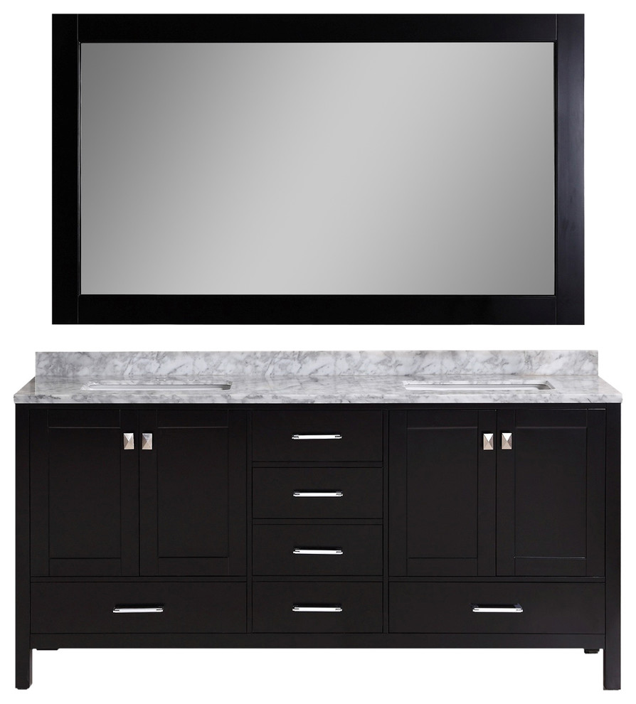 London 72" Double Sink Vanity Set - Transitional - Bathroom Vanities ...