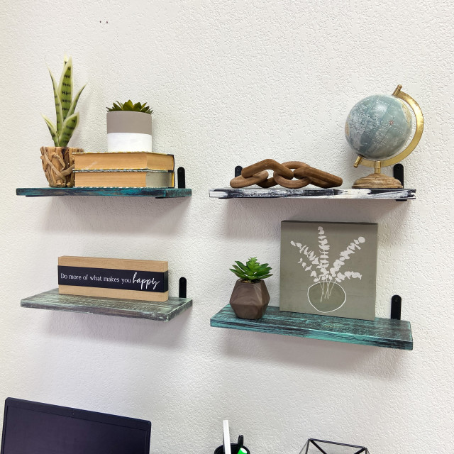 Barn Walls Floating Shelves - Set of Four - Farmhouse - Display And ...