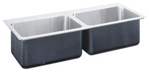 Double Compartment Sink, Ledgeback, 37" L - Contemporary - Kitchen ...