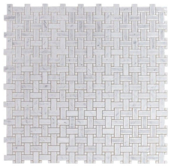 Tahitian Pearl - Carrara Marble Cross Weaved White Pearl Floor Wall ...