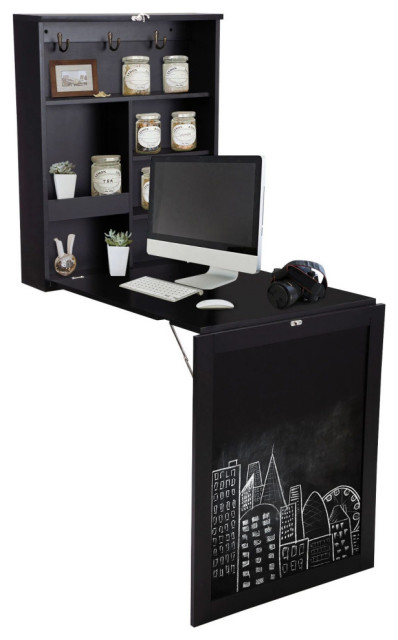 Wall Mounted Folding Table With Blackboard - Contemporary - Folding ...