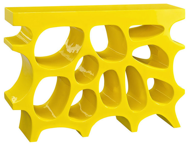 Modern Yellow Wander Console Table, 12"Lx47"Wx33"H - Contemporary ...