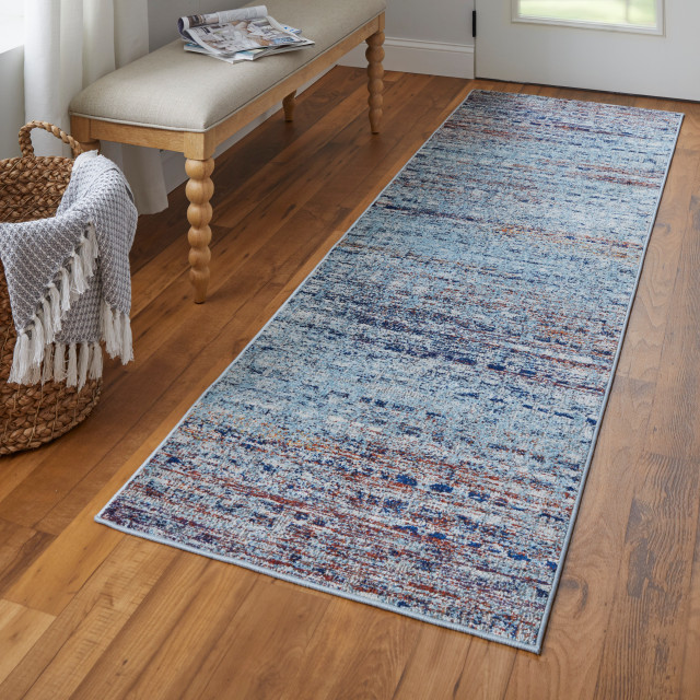 Weave & Wander Adelmo Abstract Contemporary Rug, Blue/Multi, 2'8"x10 ...