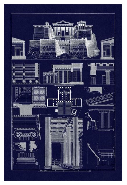 "The Propylaea of the Acropolis at Athens (Blueprint)" Paper Art, 14 ...