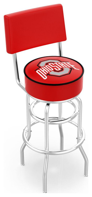 Holland L7C4 Ohio State 25" Double-Ring Swivel Counter Stool - Chrome ...