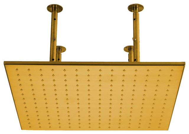 Gold Tone Square Color Changing LED Rain Shower Head - Contemporary ...