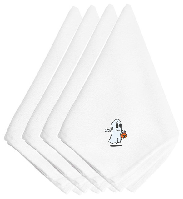 Halloween Trick/Treat Ghost Embroidered Napkins, Set of 4 ...