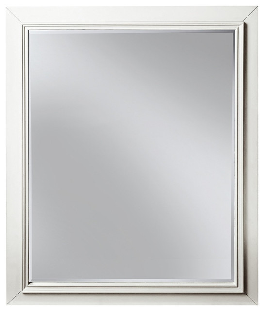 My Home Furnishings Bailey Beveled Vertical Mirror in Bright White ...
