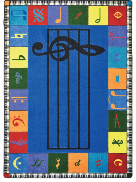 Note Worthy (Elementary) 5'4" x 7'8" area rug in color Multi ...